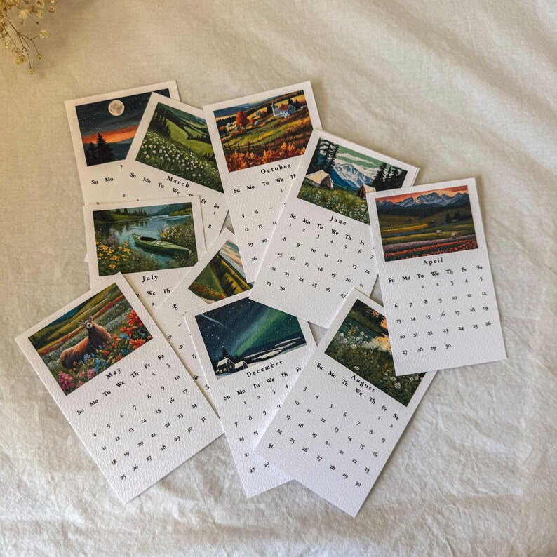 2026 Nature Landscape Mini Desk Calendar for Nature Lovers, Nature Desk ...