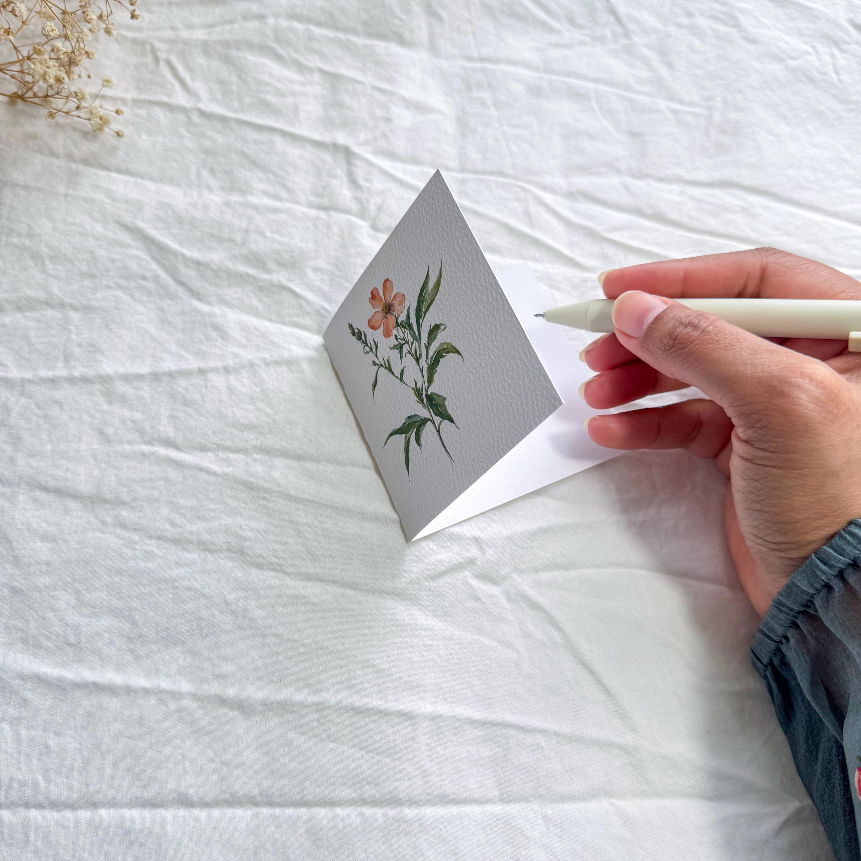 6 Mini Wildflower Cards Set With Envelopes, Floral Mini Cards Set, Tiny ...