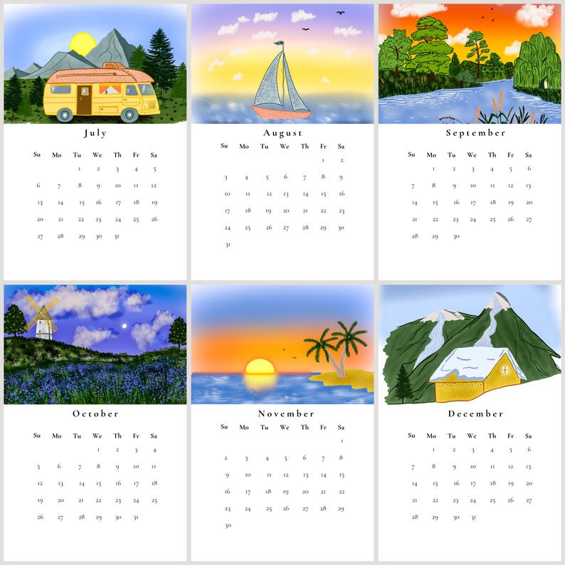 2026 Landscape Desk Calendar, Desk Calendar for Nature Lover, Nature ...