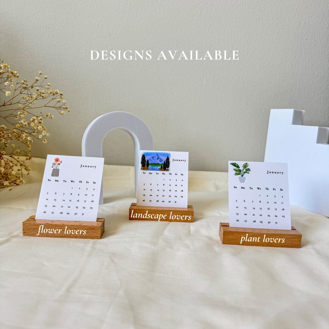 2025 Mini Desk Calendar, Mini Landscape Desk Calendar for Nature Lovers ...