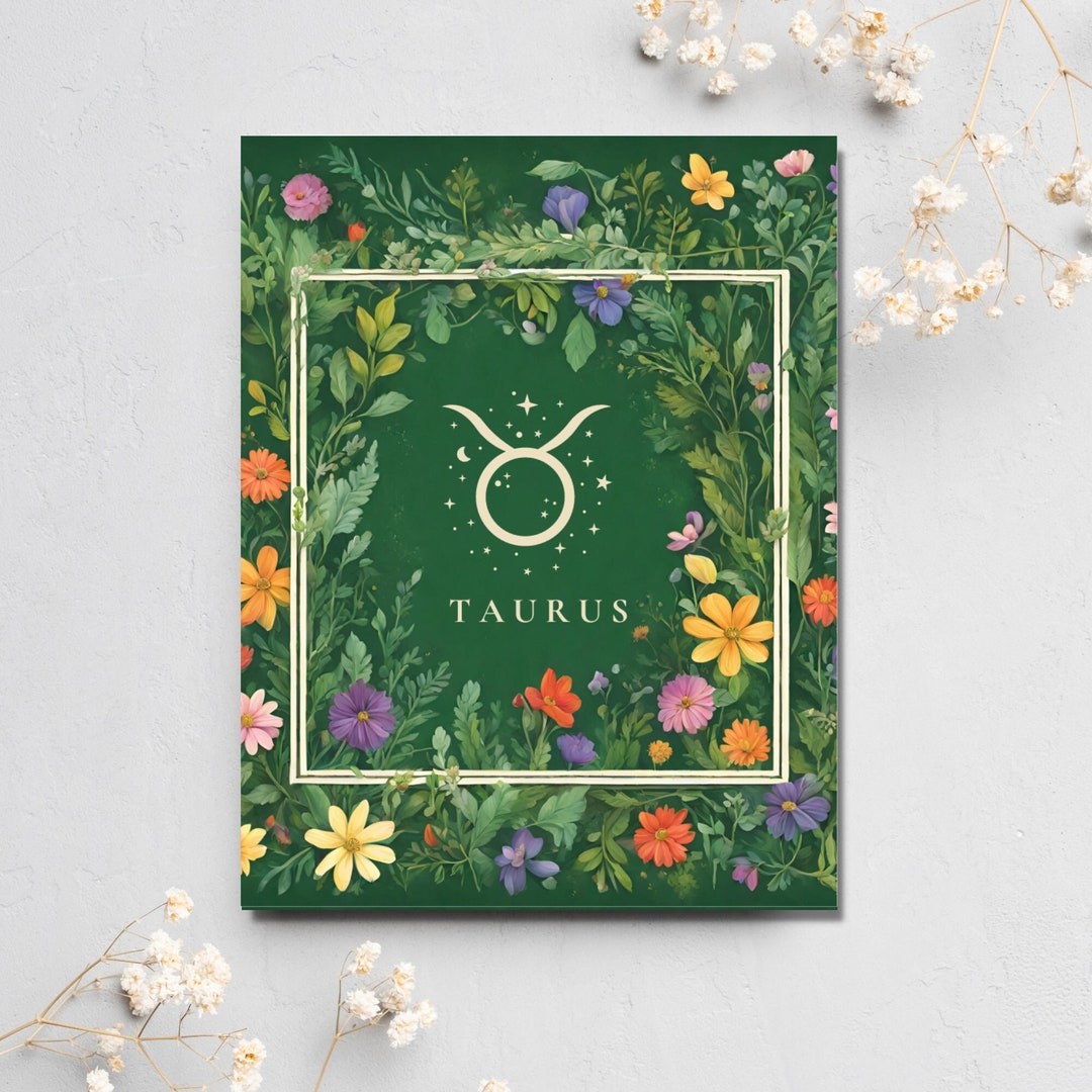 Taurus Card, Taurus Birthday Card, Zodiac Sign Card, Taurus, Handmade ...