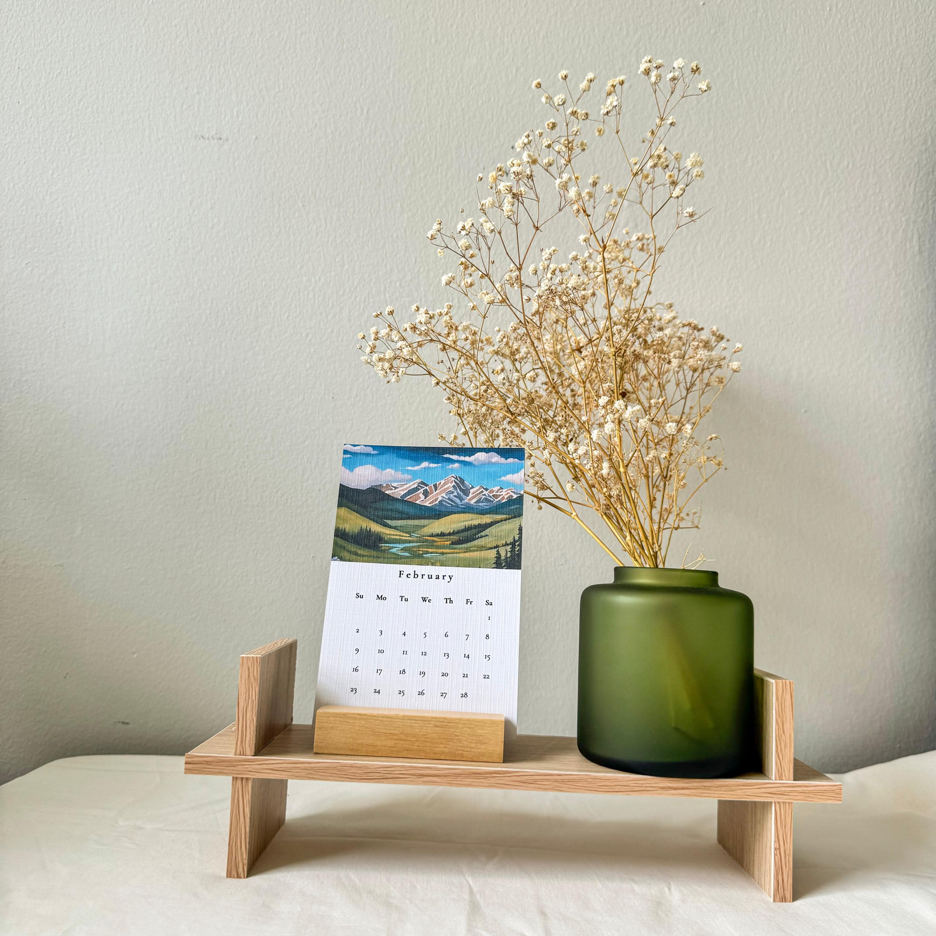 2025 Calendar, Landscape Calendar, 12 Month Desktop Calendar, Handmade ...