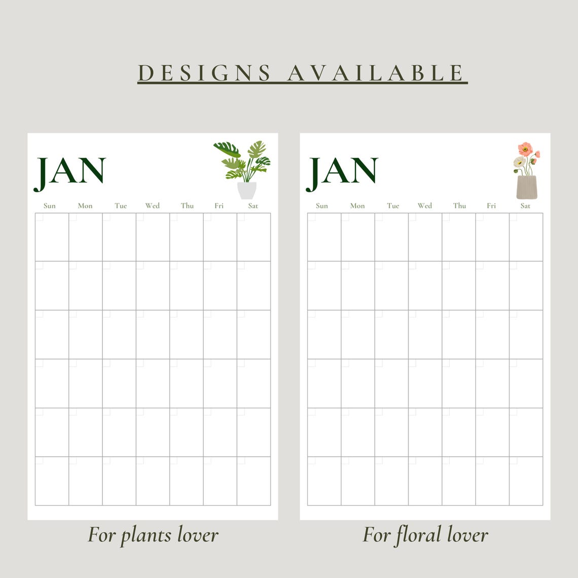 Minimalist Large Wall Calendar Planner, Undated Wall Planner, Wall ...