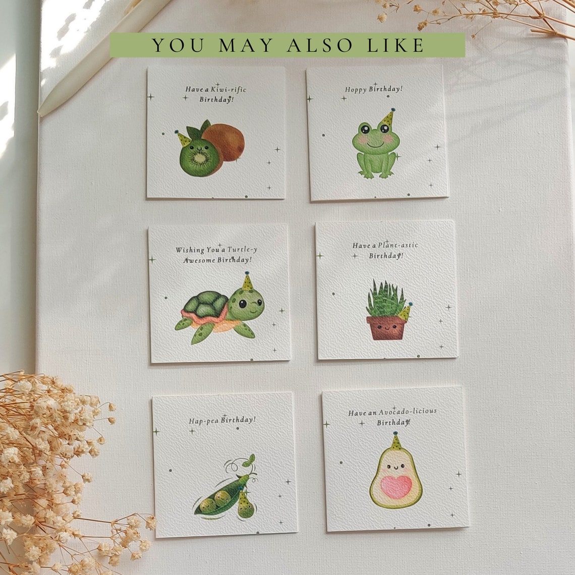 6 Mini Card Set, Floral Card, Watercolor Flowers, Textured Paper ...