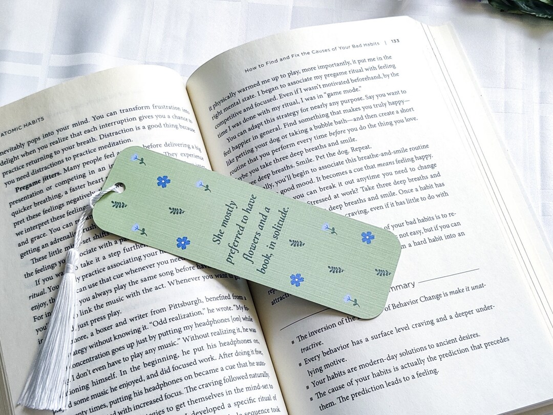 Aesthetic Bookmark for Her, Bookmark for Floral and a Book Lover ...