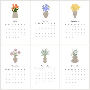 2025 Minimalist Floral Desk Calendar, Aesthetic Floral Desktop Calendar ...