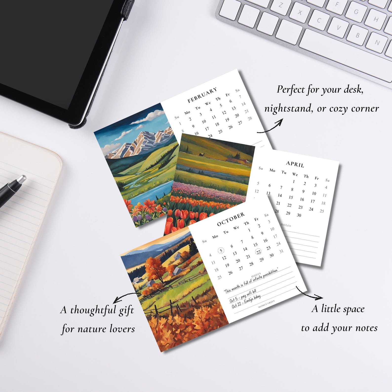 2026 Nature Landscape Desk Calendar - Horizontal Orientation - Etsy