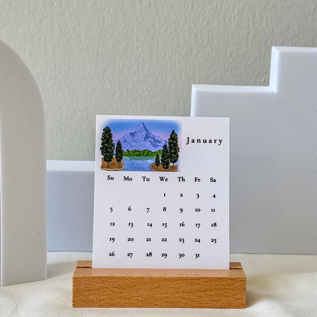 2025 Mini Desk Calendar, Mini Landscape Desk Calendar for Nature Lovers ...