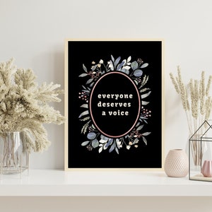 Everyone Deserves a Voice DIGITAL DOWNLOAD, Speech Therapy Room Decor ...