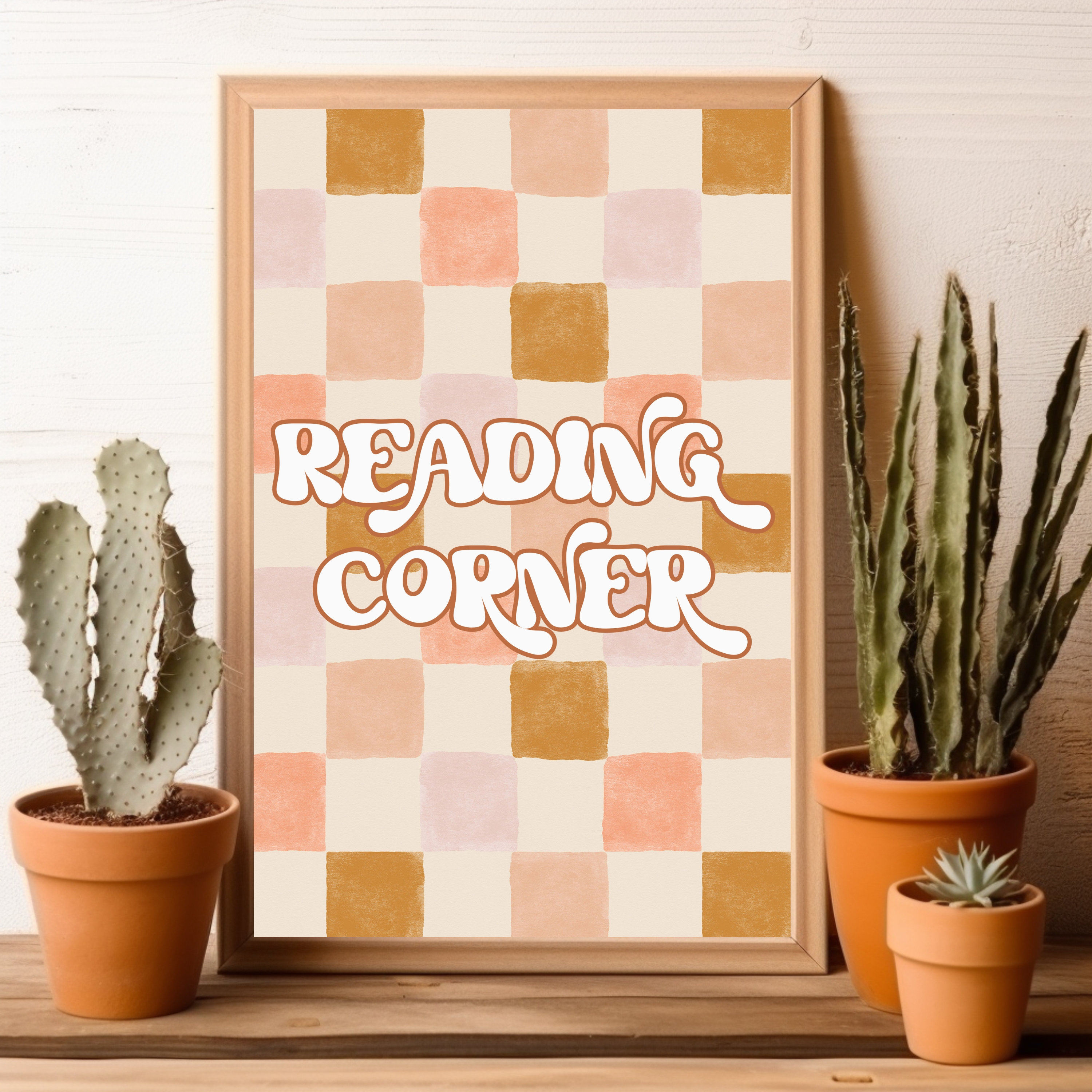 Reading Corner Printable Poster Checkered Boho Classroom - Etsy