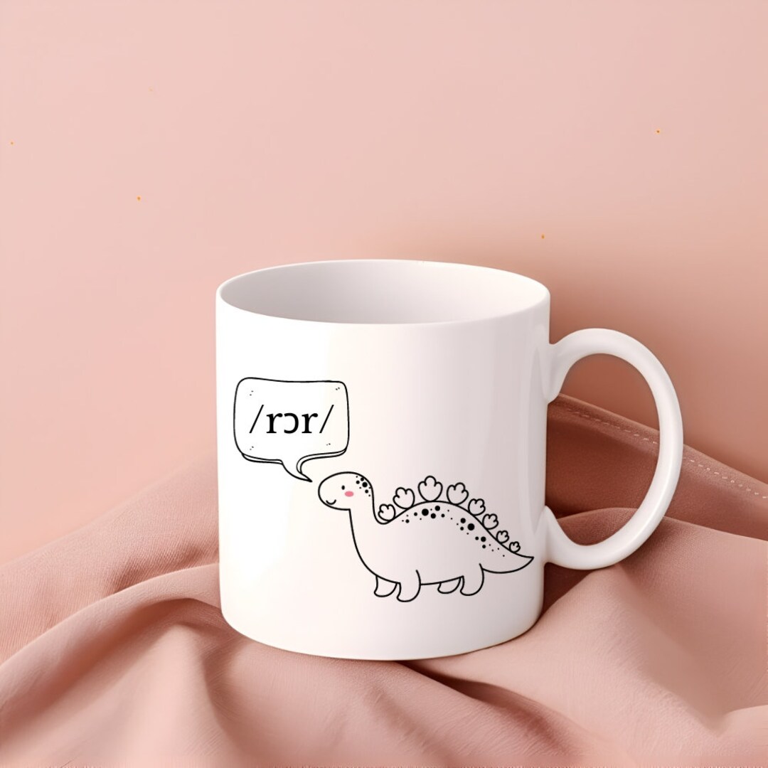 Cute Speech Therapy Mug, Phonetic Transcription Dinosaur, SLP Humor ...