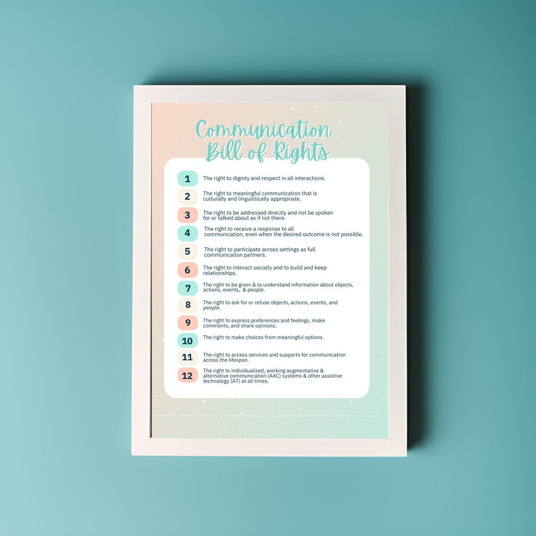 Communication Bill of Rights Digital File for Classroom, AAC Advocate ...