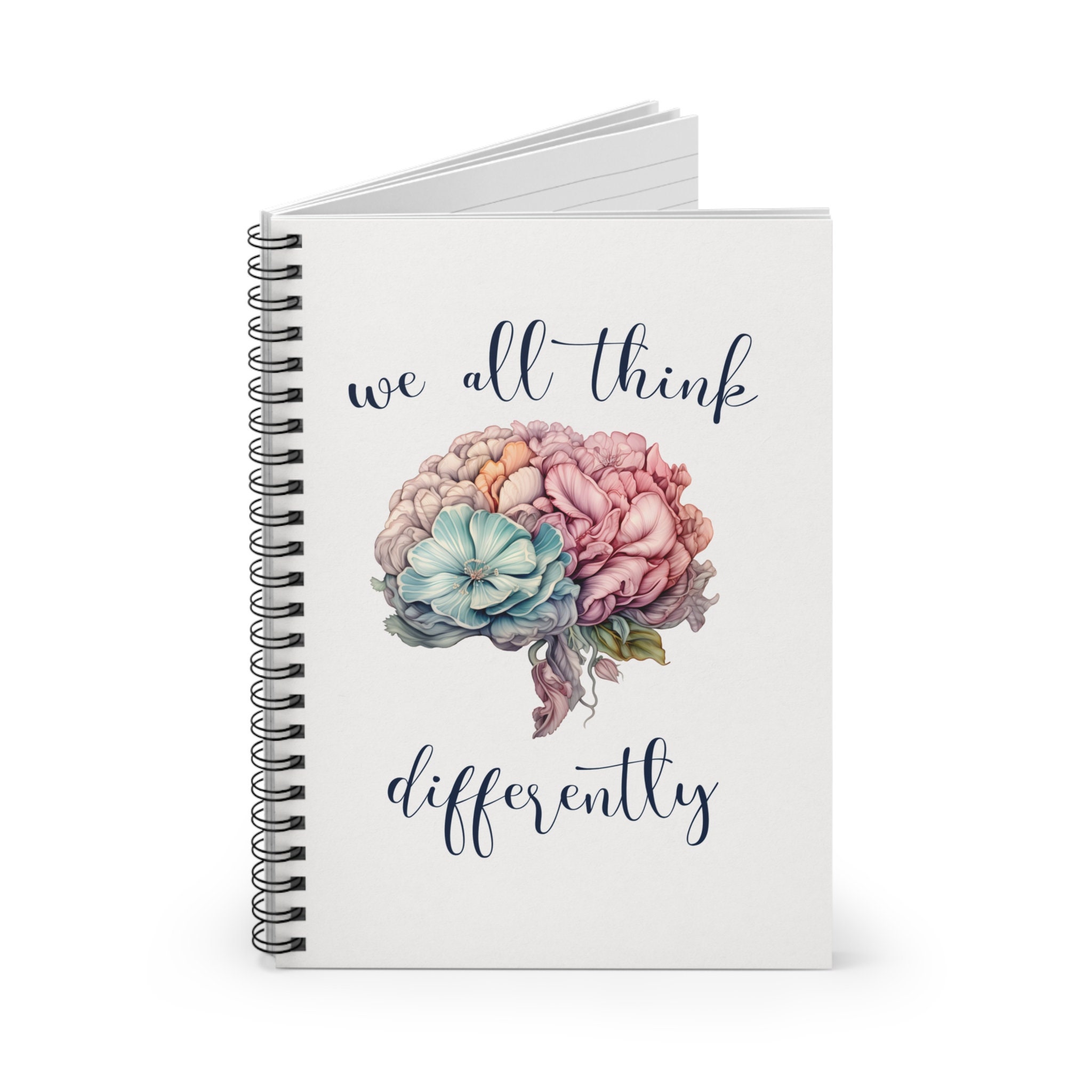 Neurodiversity Notebook, Floral Brain Artwork Journal, Psychology Gift ...