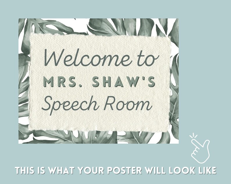 CUSTOMIZABLE Welcome to the Speech Therapy Room Poster - Etsy