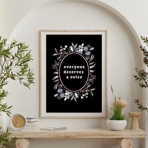 Everyone Deserves a Voice DIGITAL DOWNLOAD, Speech Therapy Room Decor ...
