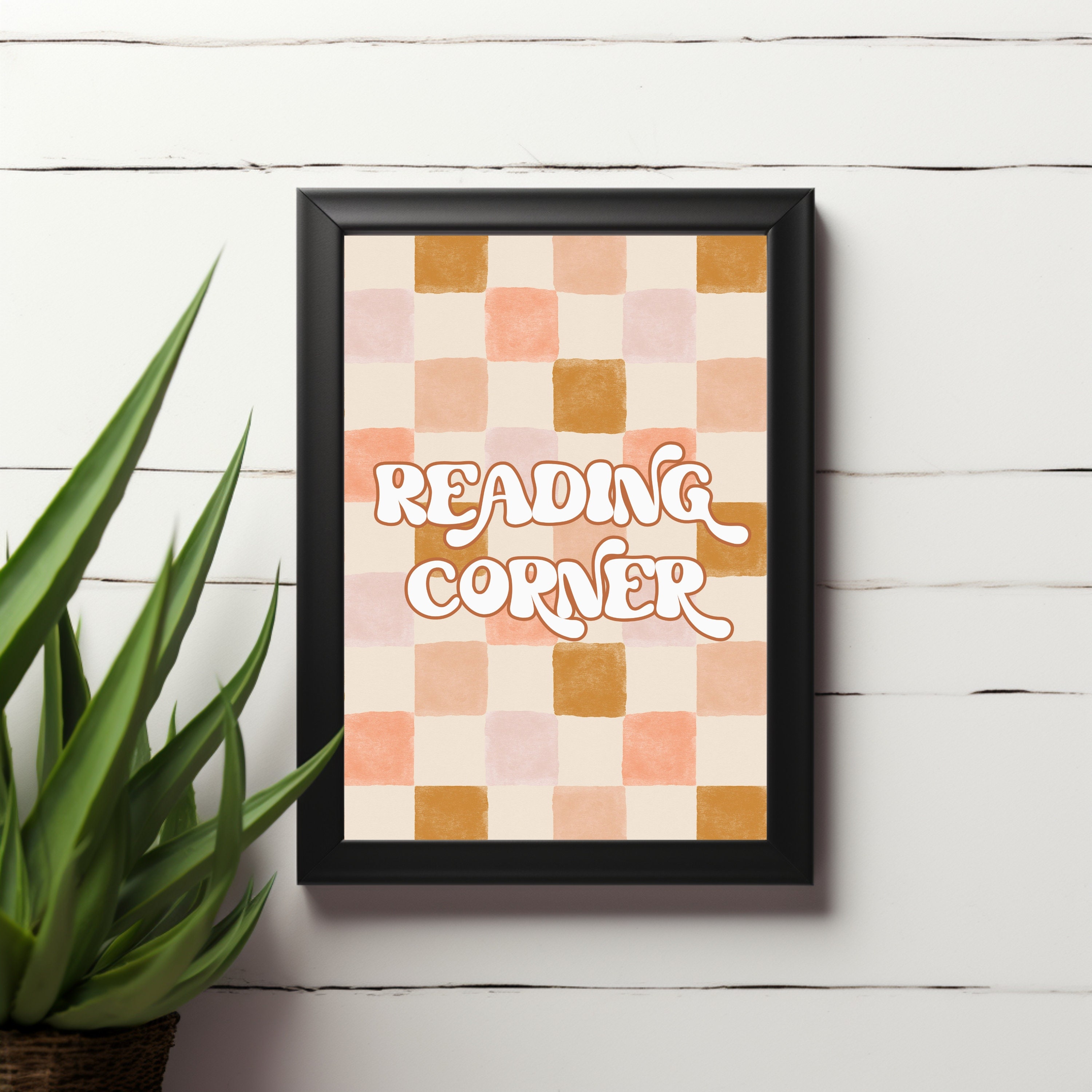 Reading Corner Printable Poster Checkered Boho Classroom - Etsy