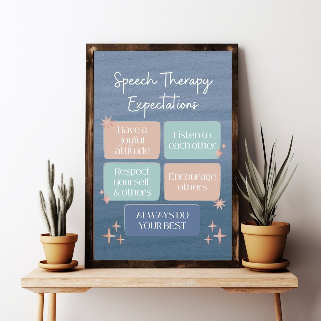 Speech Therapy Expectations Chart, Digital Download, SLP Room Rules ...