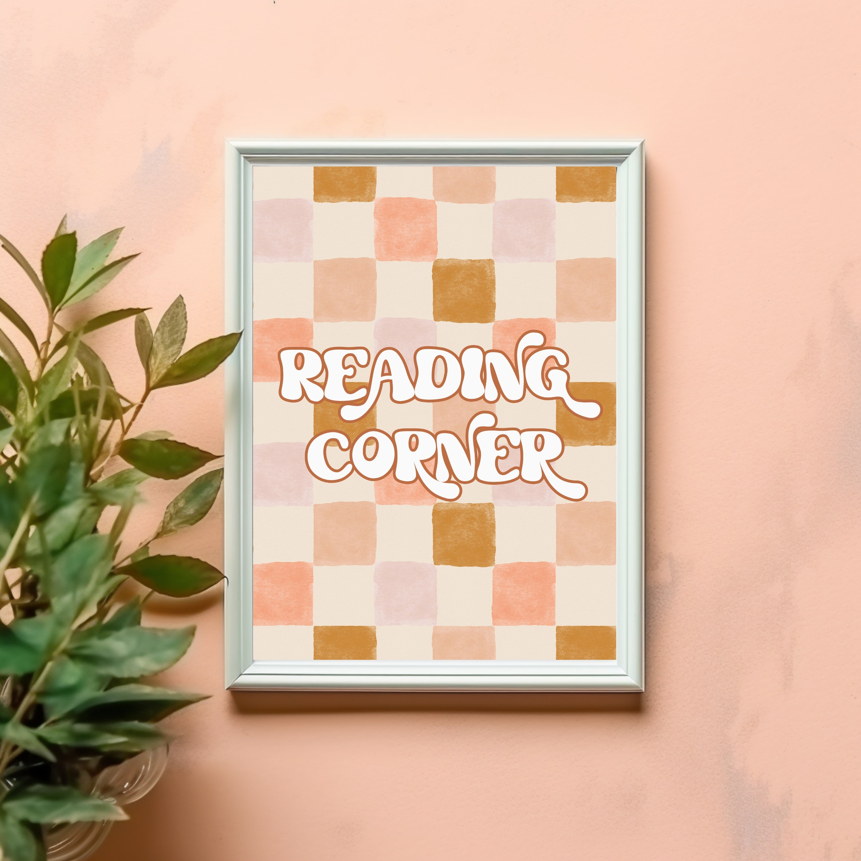 Reading Corner Printable Poster Checkered Boho Classroom - Etsy