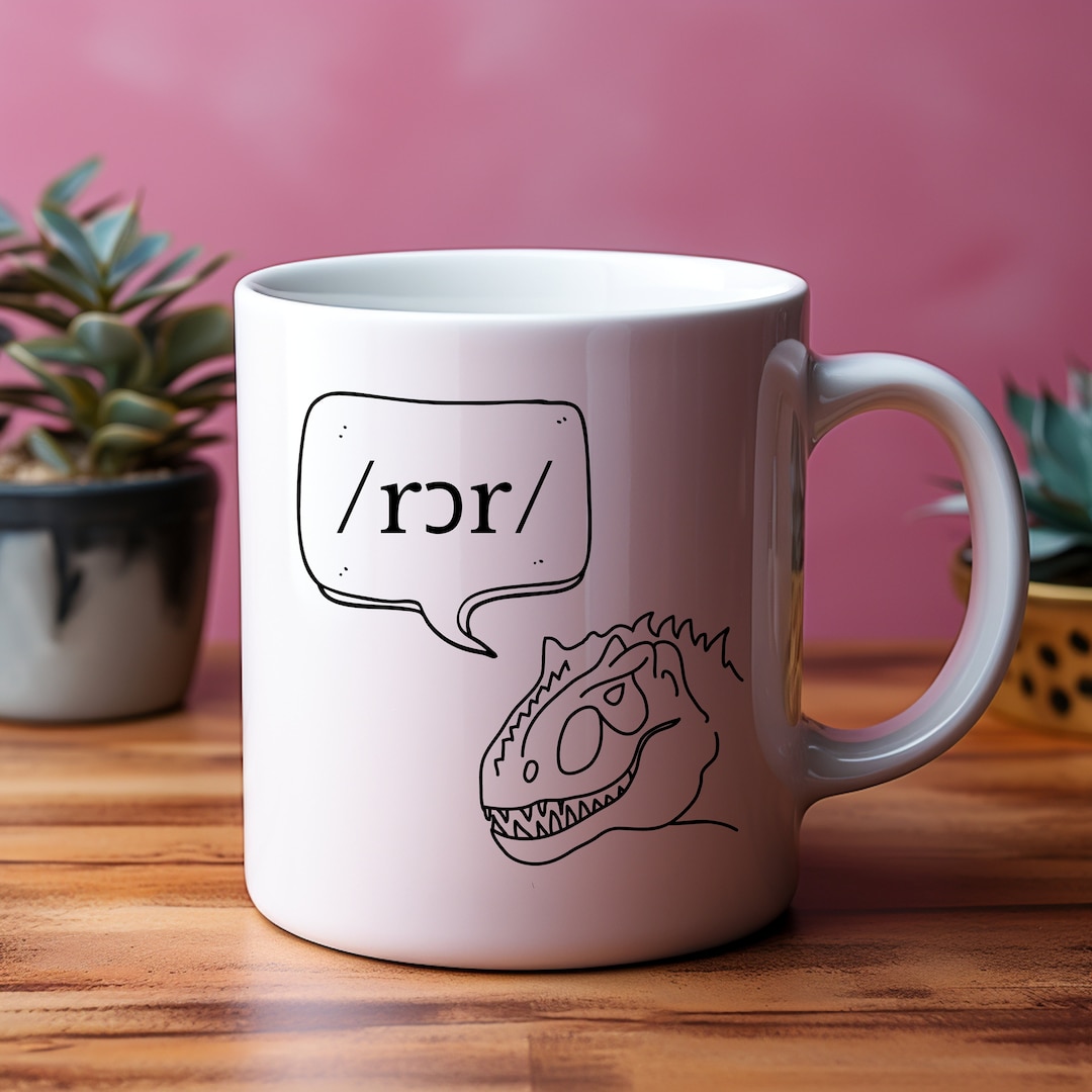 Funny Speech Therapy Mug, Phonetic Dinosaur for Coffee Lover, Speech ...