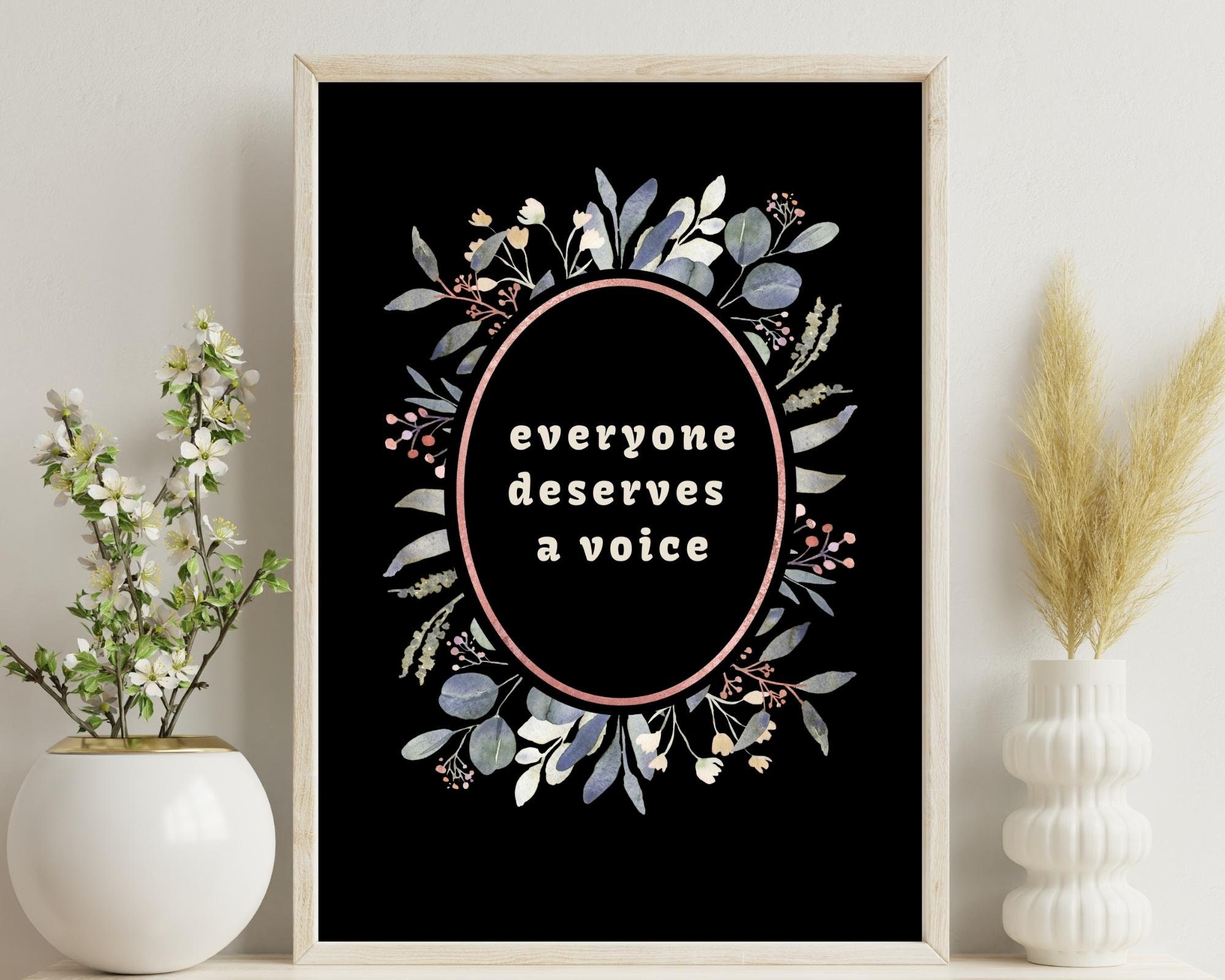 Everyone Deserves a Voice DIGITAL DOWNLOAD, Speech Therapy Room Decor ...