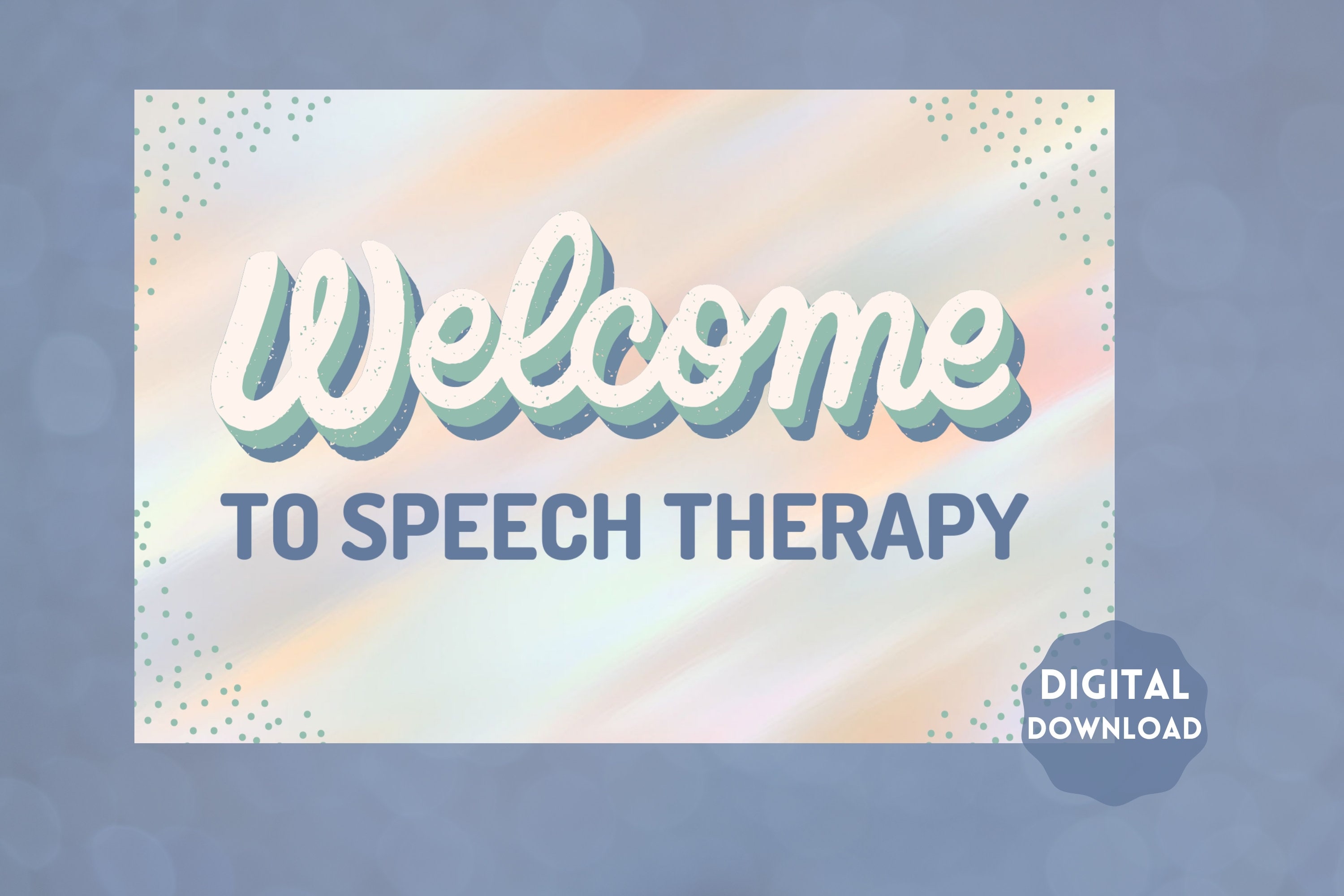 Welcome to Speech Therapy, Digital Download, Printable SLP Room Decor ...
