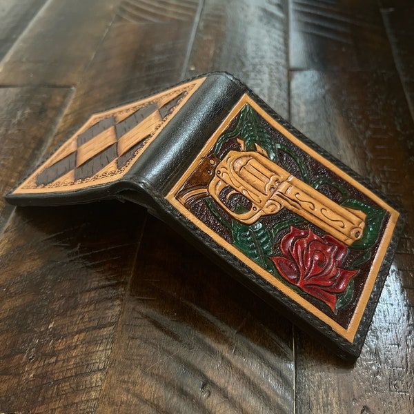 Leather Tooled Purse With Rose - Etsy