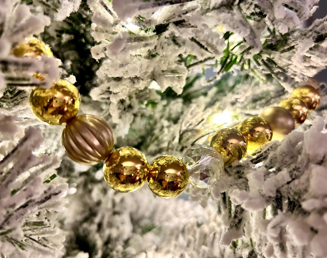 Handmade Vintage Look Garland for Tree or Mantle Crystal and Acrylic ...