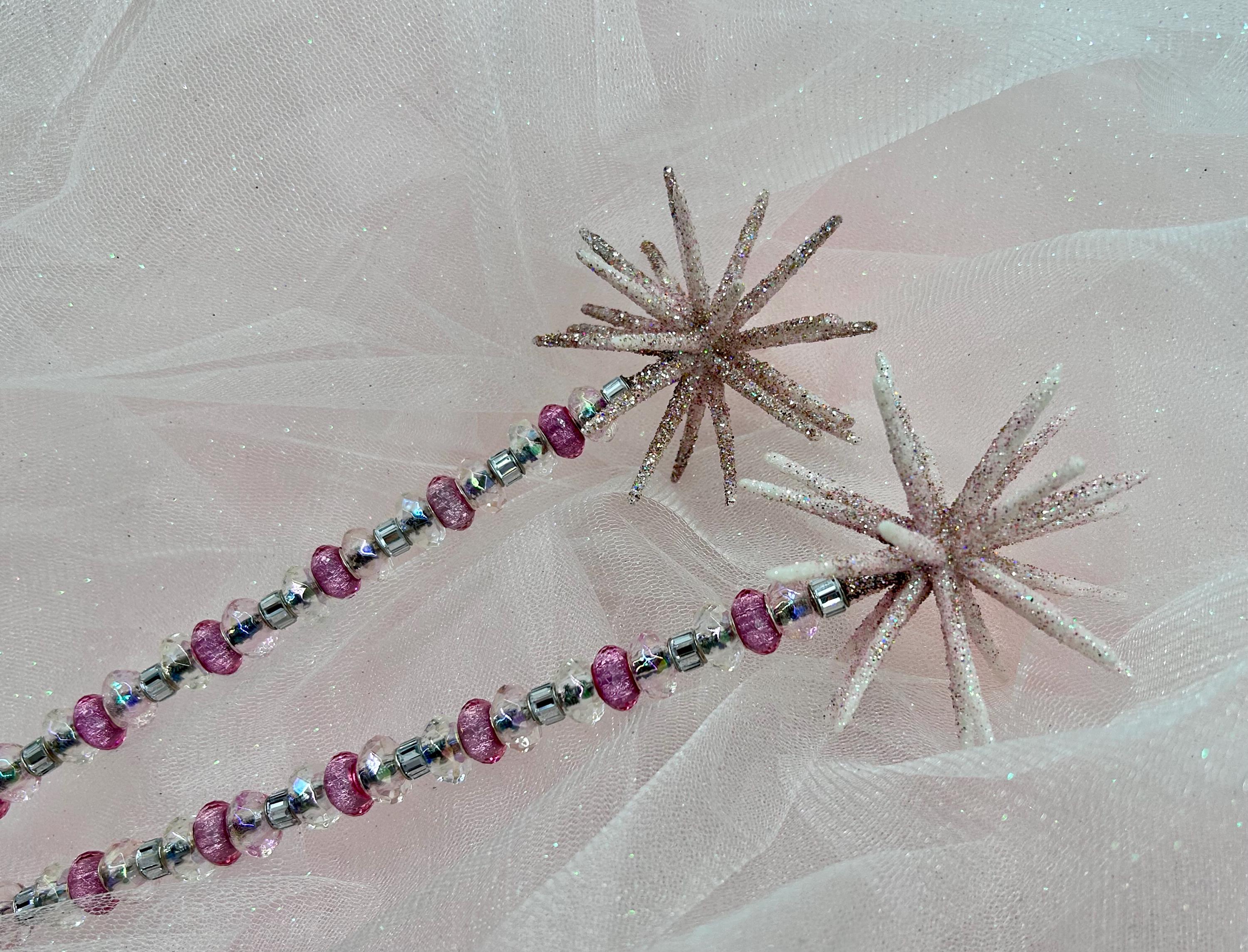 Limited Edition Glinda Inspired Wand: Pink Crystal Starburst, Wicked ...