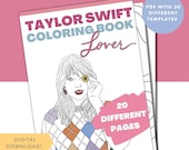 Taylor Swift Coloring Book / Taylor Swift Lover Coloring Pages - Etsy