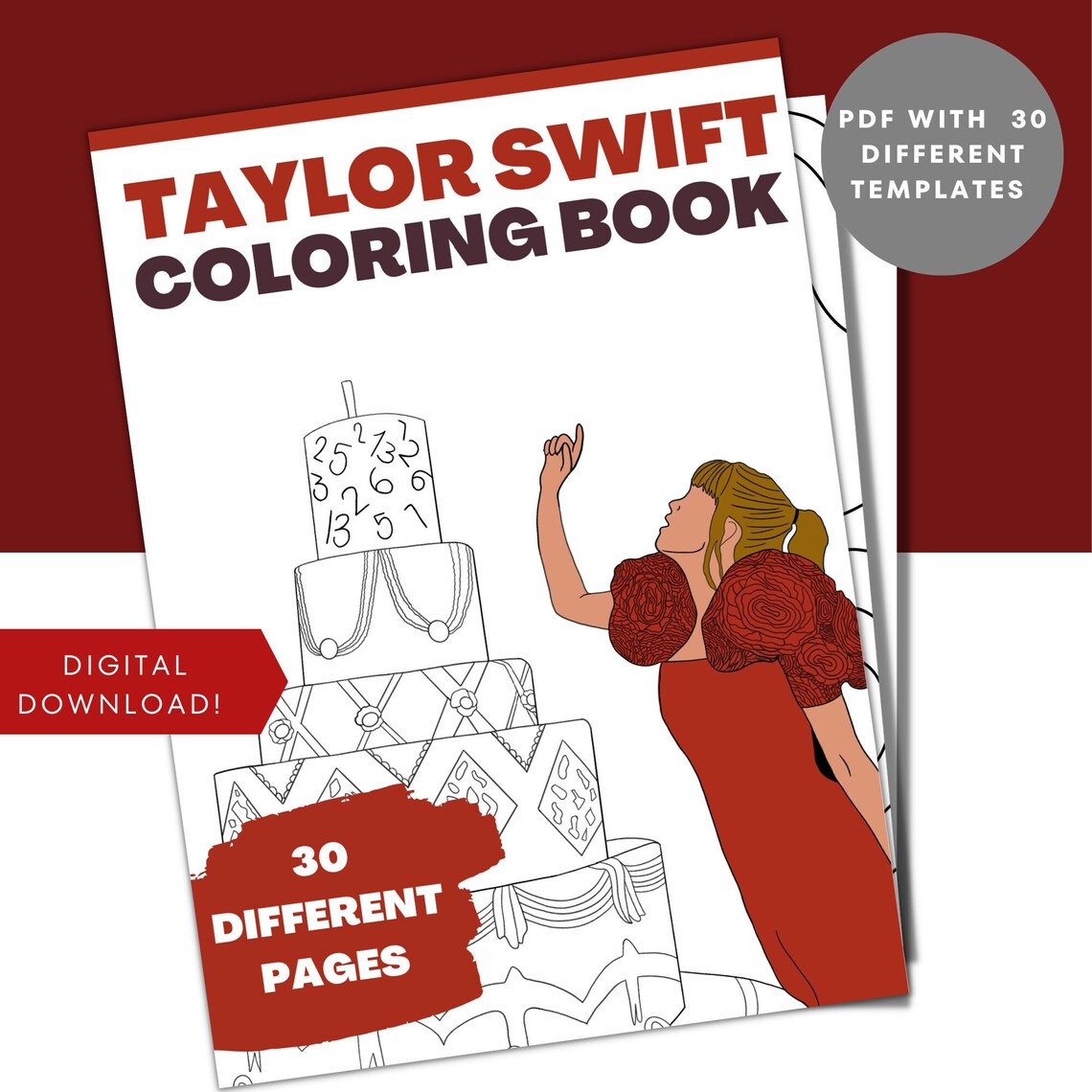 Taylor Swift Coloring Book / Taylor Swift Red Coloring Pages / Coloring ...