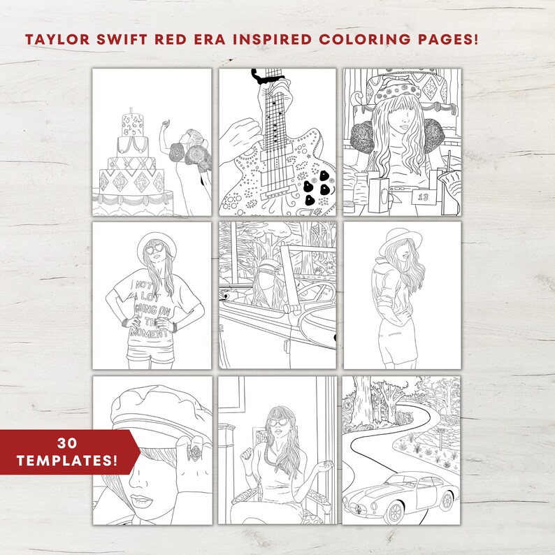 Taylor Swift Coloring Book / Taylor Swift Red Coloring Pages / Coloring ...