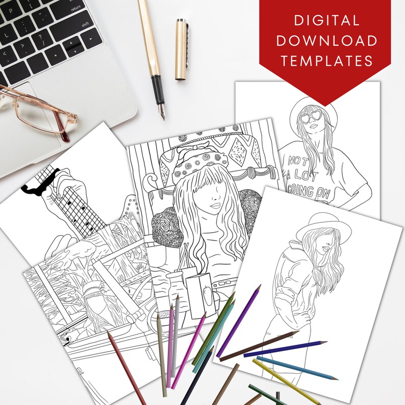 Taylor Swift Coloring Book / Taylor Swift Red Coloring Pages / Coloring ...