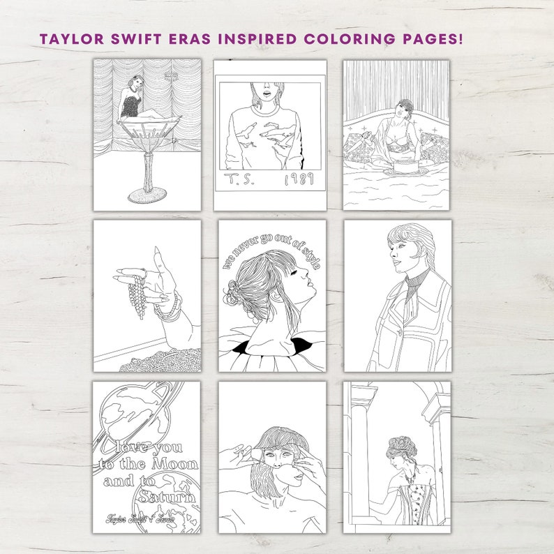 Taylor Swift Eras Coloring Book / Taylor Swift Eras Tour Coloring Pages ...
