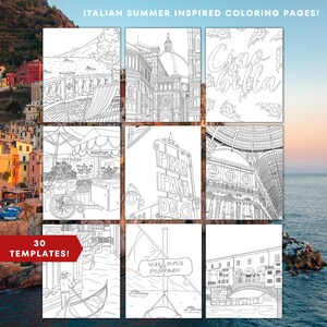 Italian Summer Coloring Book/ Digital / Italy Coloring Pages / Coloring ...