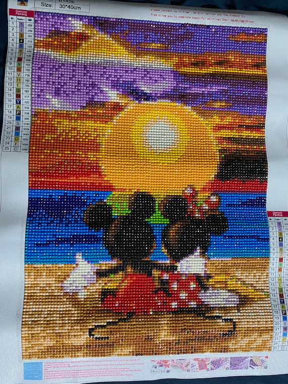 Mickey & Minnie Mouse Diamond Painting Completed | Etsy