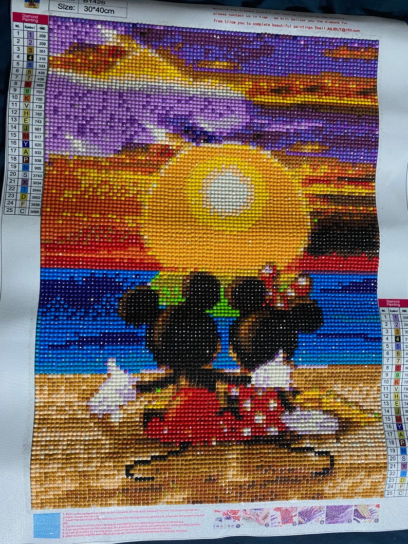 Mickey & Minnie Mouse Diamond Painting Completed - Etsy