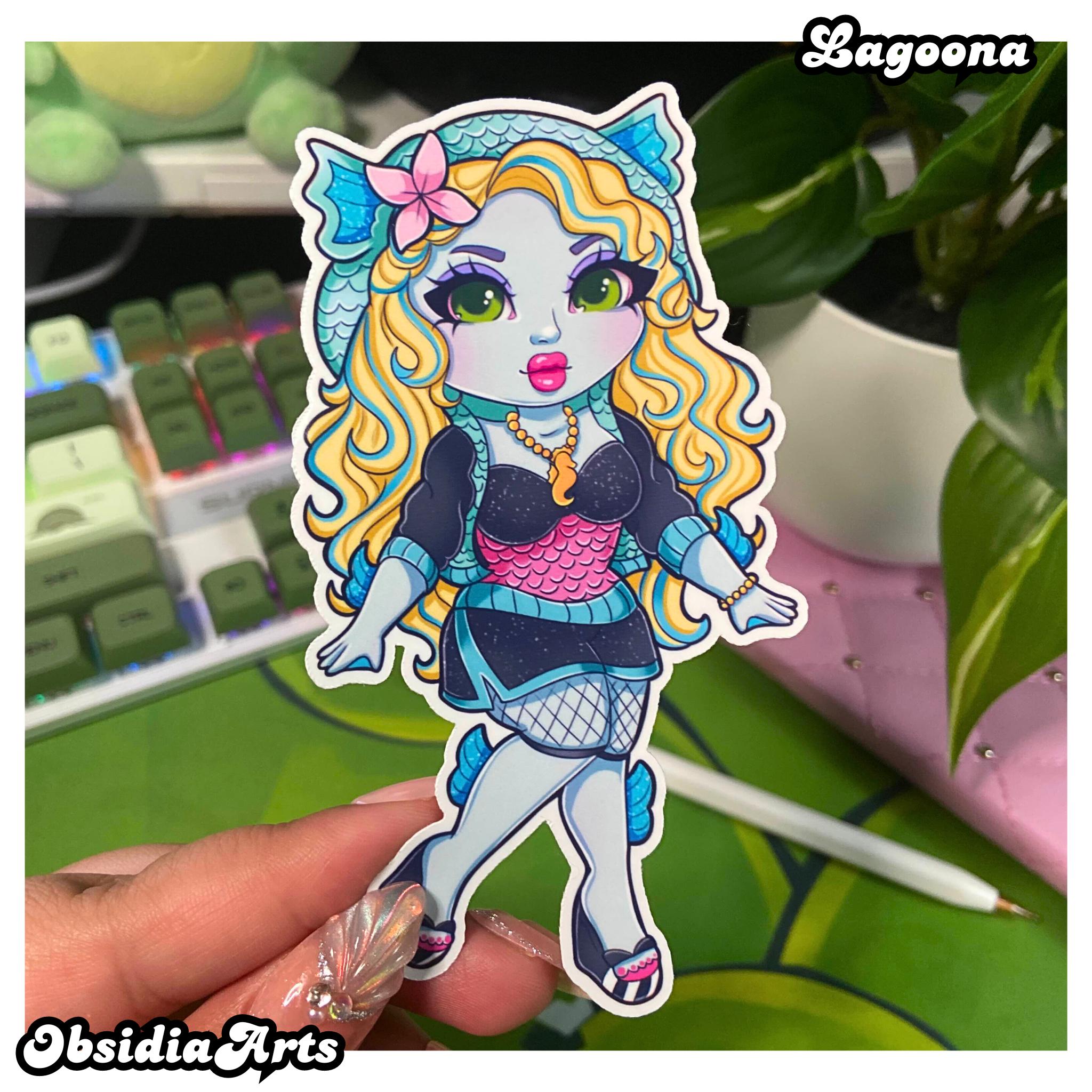 Ghoul Friends Monster High G1 Chibi Stickers: Daraculara, Clawdeen Wolf ...