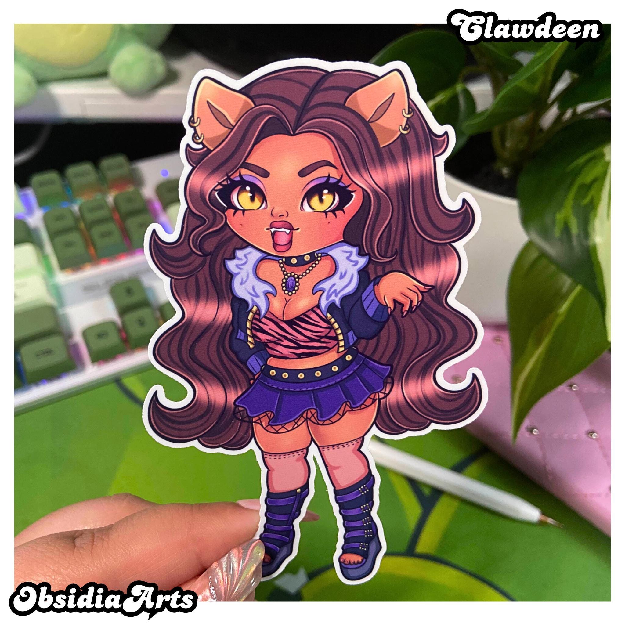 Ghoul Friends Monster High G1 Chibi Stickers: Daraculara, Clawdeen Wolf ...