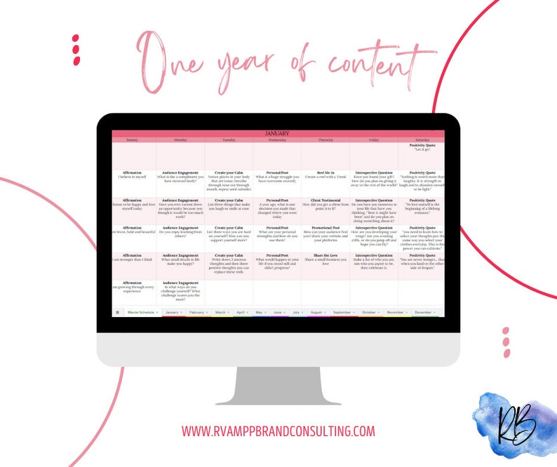 365 Day Content Calendar for Coaches and Counselors - Etsy