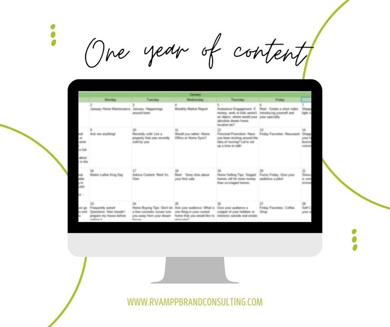 365 Day Content Calendar for REAL ESTATE - Etsy
