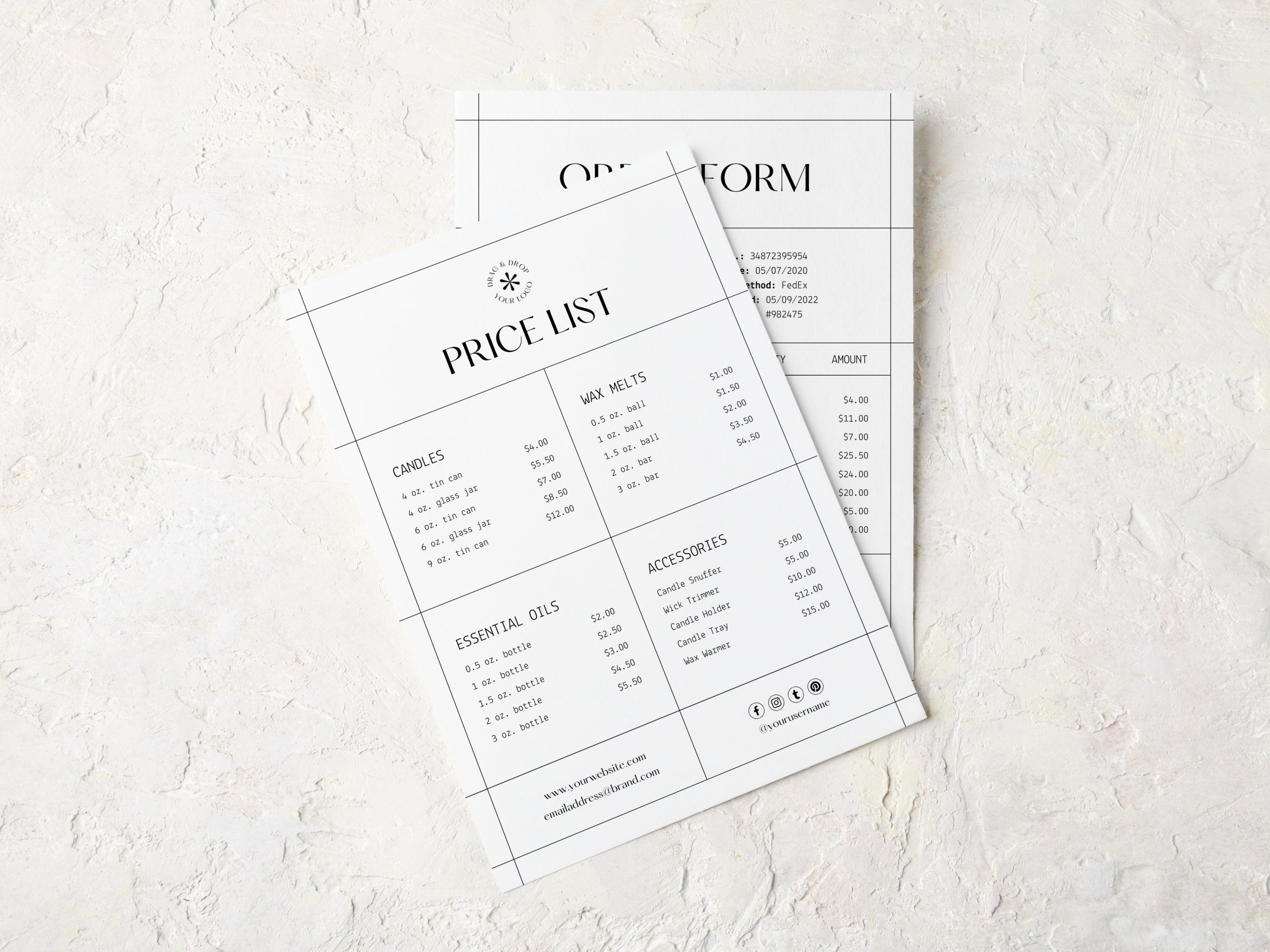 Price List Template. Order Form Templates. Business Price Guide ...