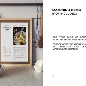 Table of Contents, Cookbook Template, Recipe Book Template, Editable ...