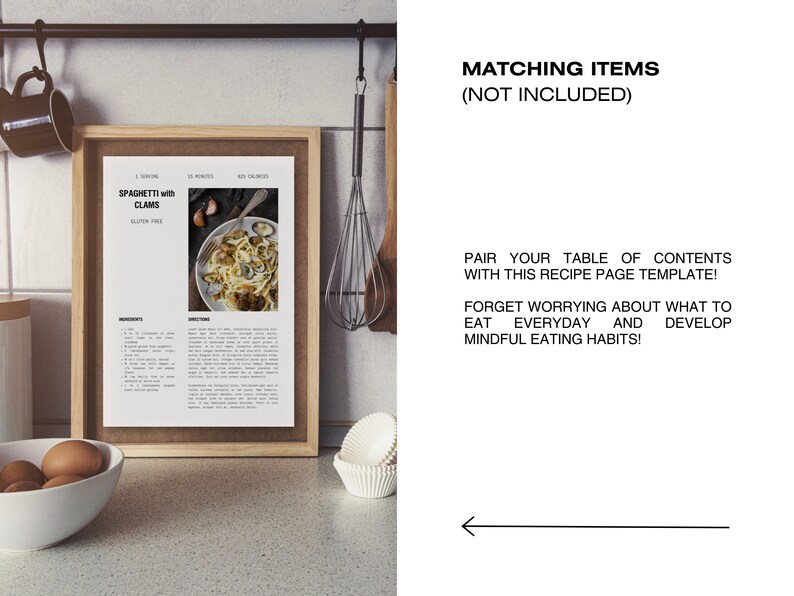 Table of Contents, Cookbook Template, Recipe Book Template, Editable ...