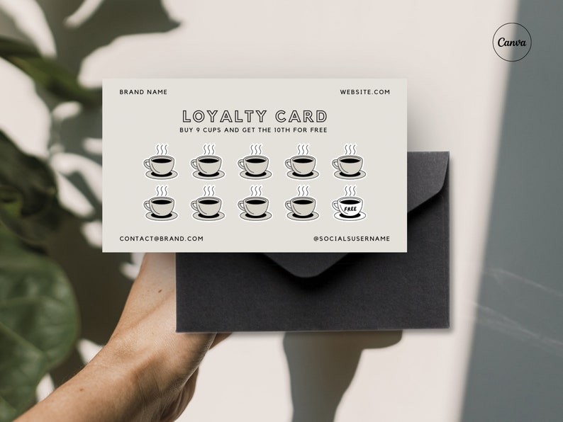 Loyalty Card Template, Customer Loyalty Card, Editable Rewards Card ...