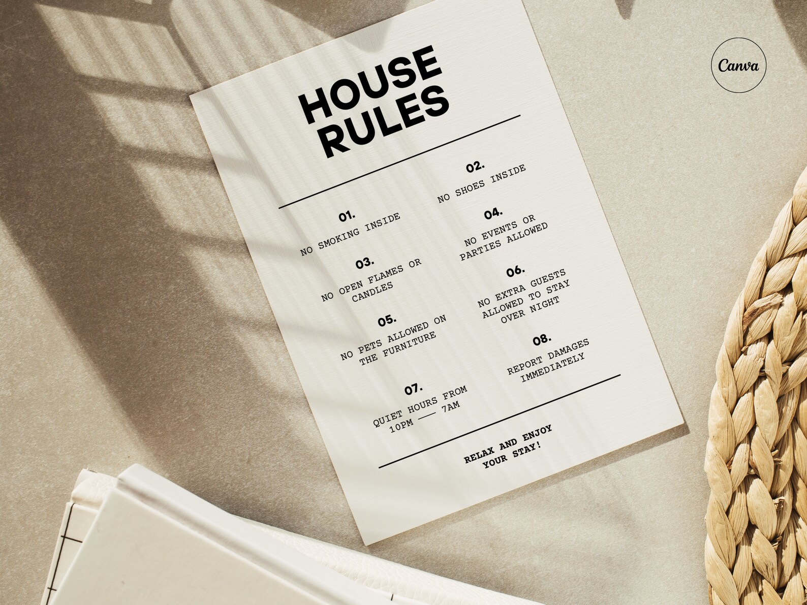 Editable Airbnb House Rules Sign, House Rules Template Checklist, VRBO ...