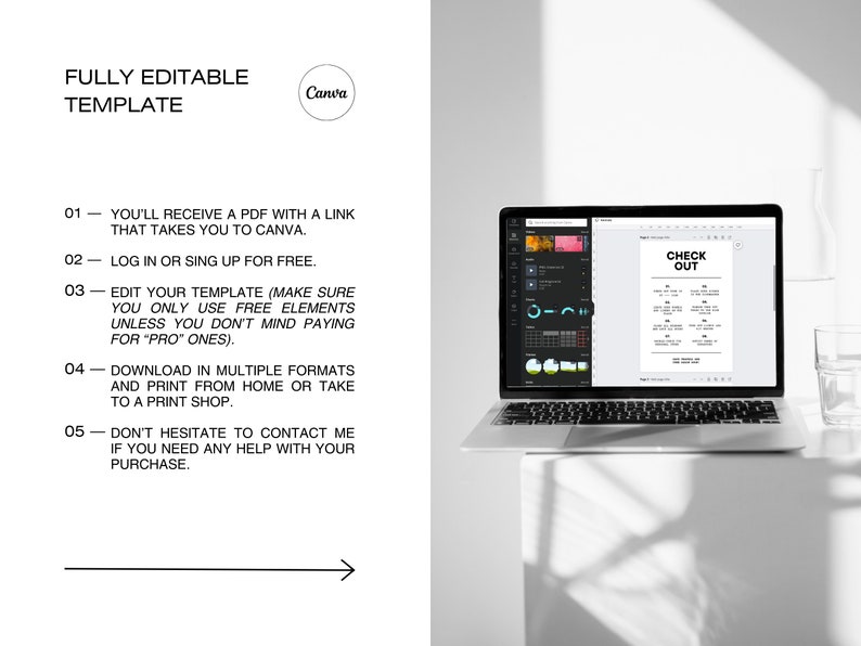 Editable Airbnb Check Out Sign, Check Out Instructions Template, Airbnb ...