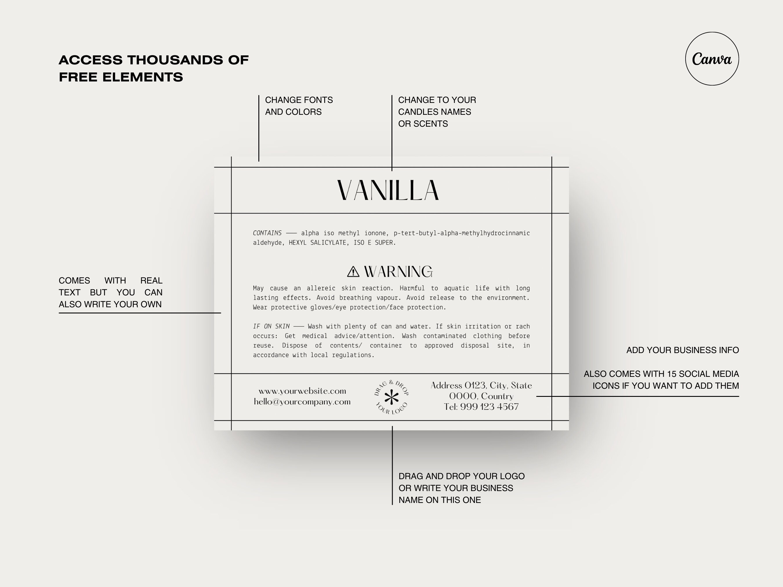 Candle Warning Label. Printable Candle Safety Card Warning - Etsy