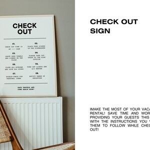 Editable Airbnb Check Out Sign, Check Out Instructions Template, Airbnb ...