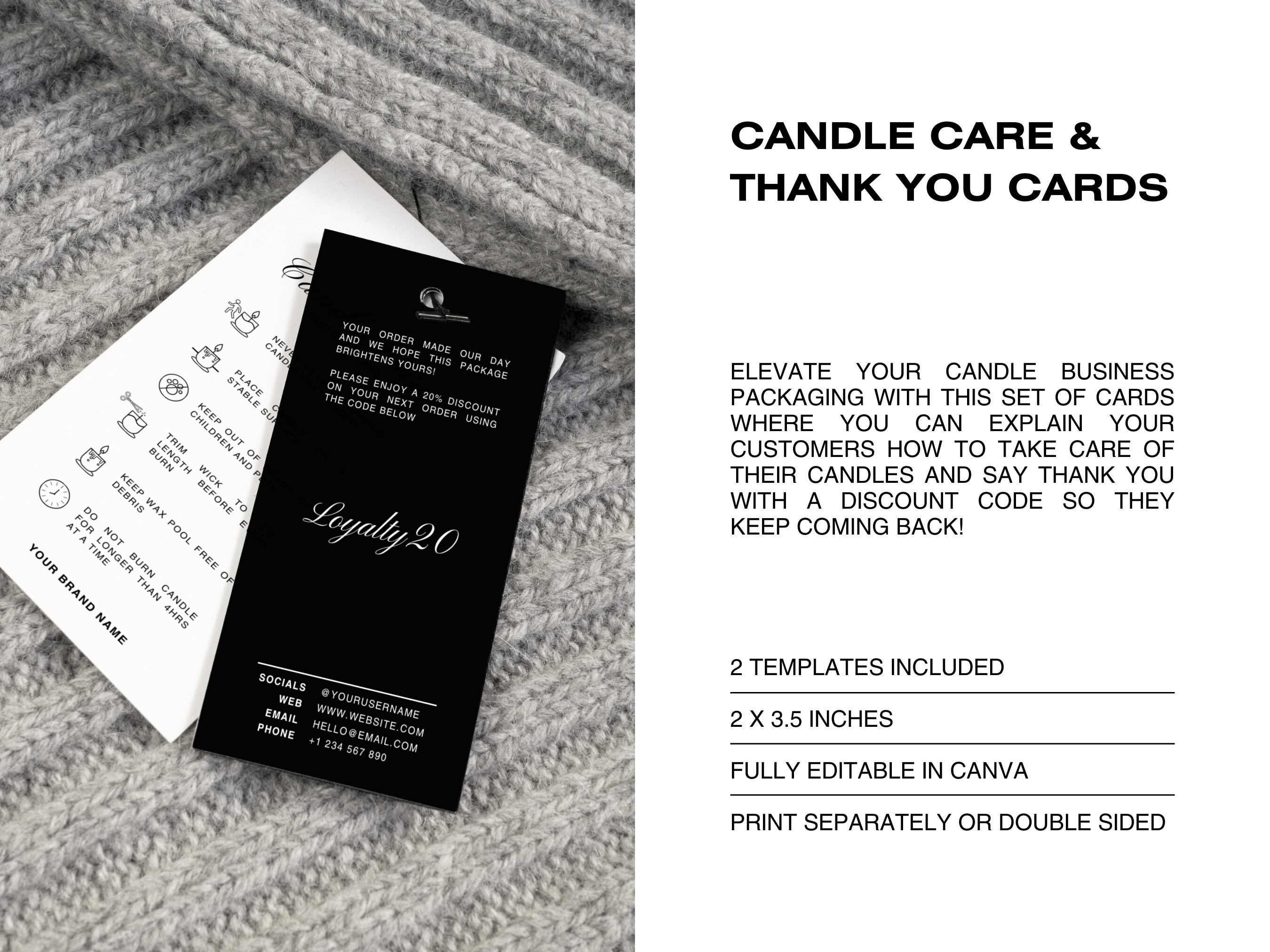 Candle Care Card Template. Printable Candle Safety - Etsy