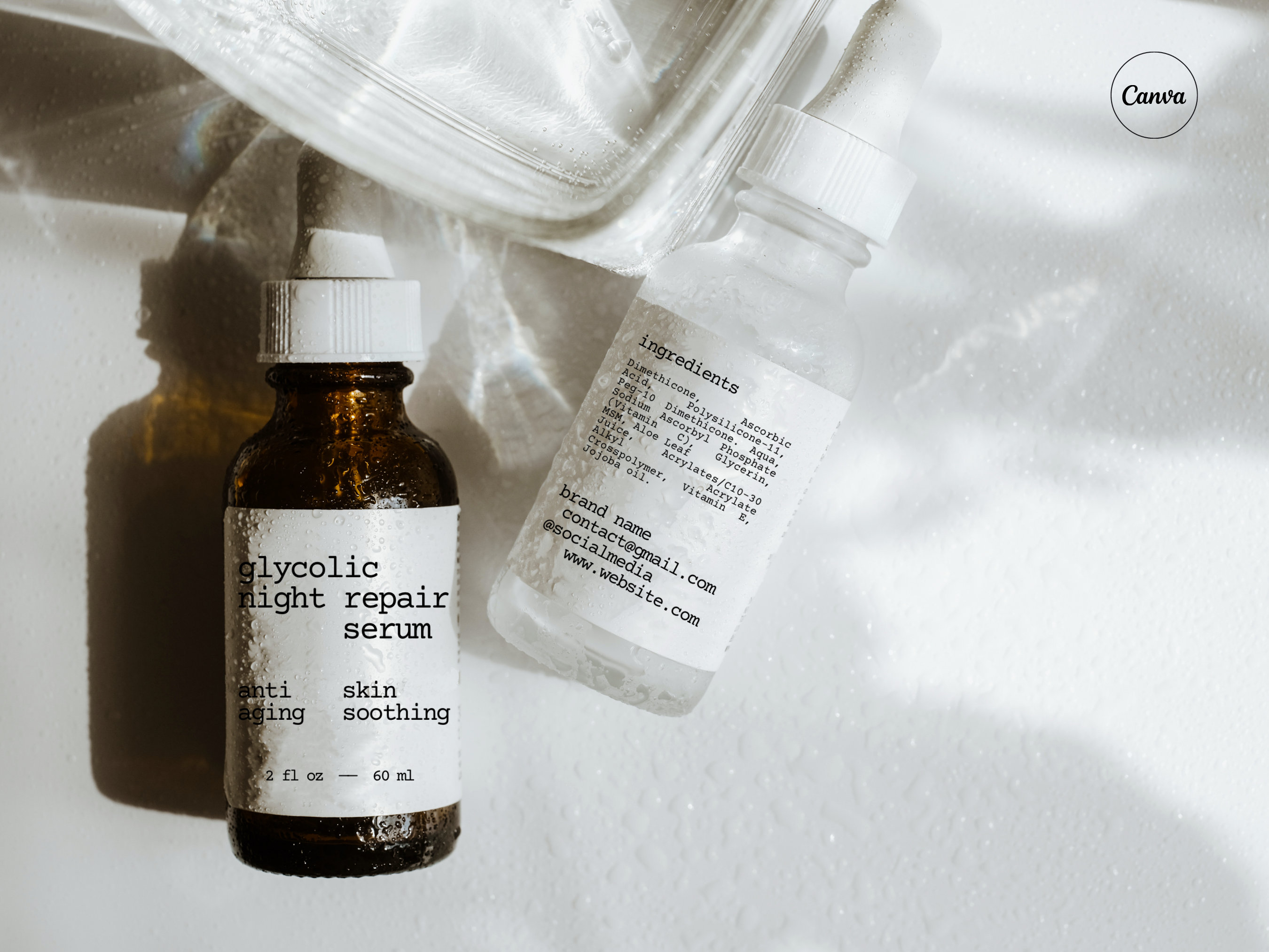 Skincare Dropper Bottle Label Template. Serum Label Template. Toner ...